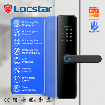 Locstar-C91 TTlock/Tuya App Fingerprint Password Card Interior Smart D